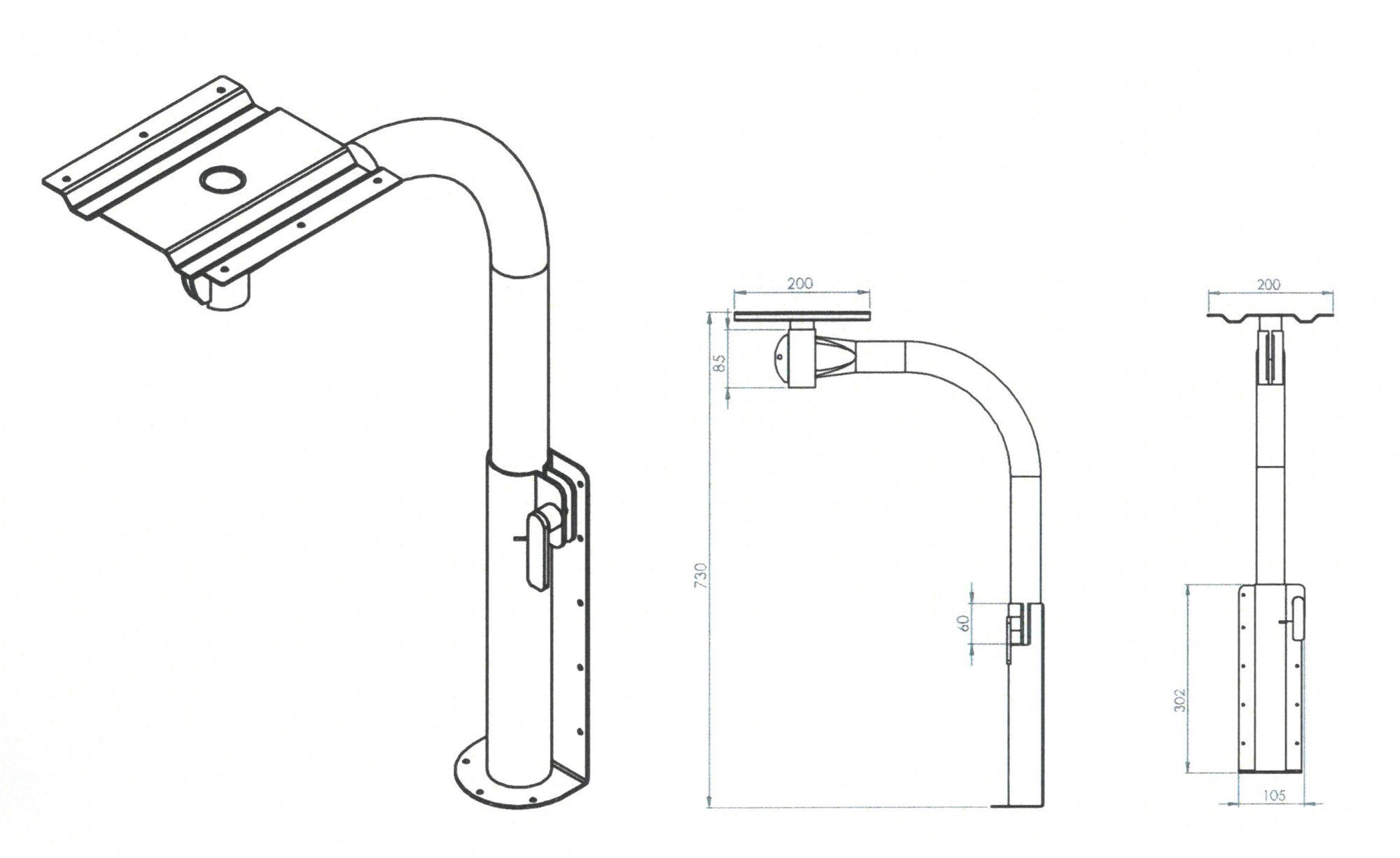 Corner Rotating Table Leg - Table Hardware - Grassroutes Leisure Ltd