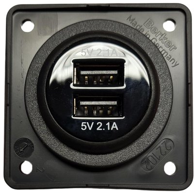 Twin USB Socket with Berker Backing Frame (12V) - Berker Switches ...