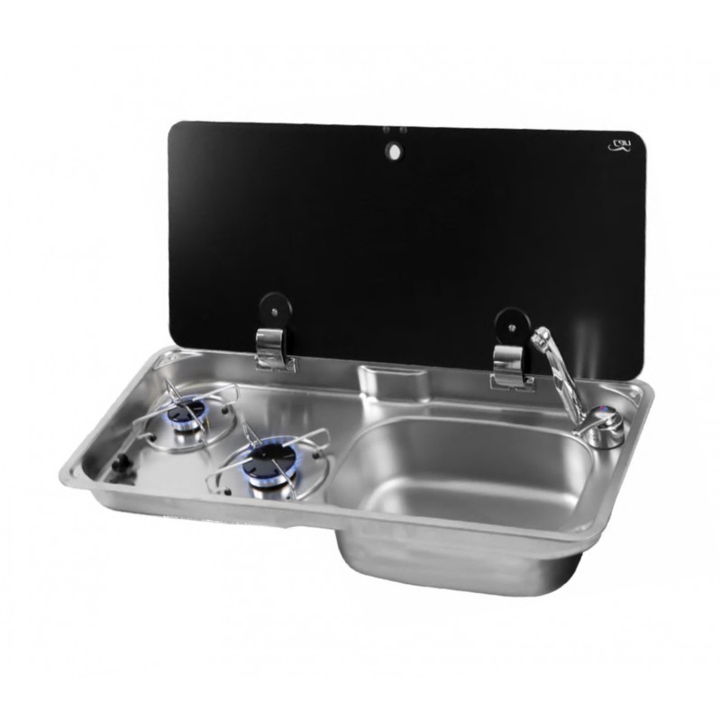 CAN SRL CAN FL1770/FL1780 Two Burner Hob/Sink Combi - Sink/Hob ...