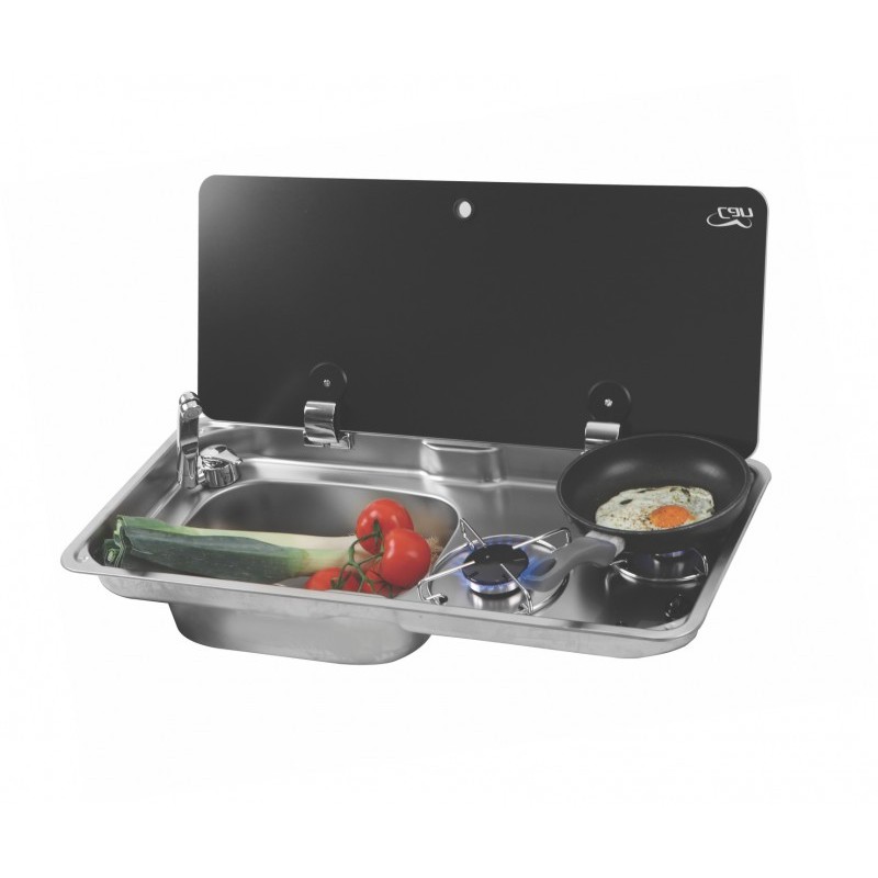 CAN SRL CAN FL1770/FL1780 Two Burner Hob/Sink Combi - Sink/Hob ...